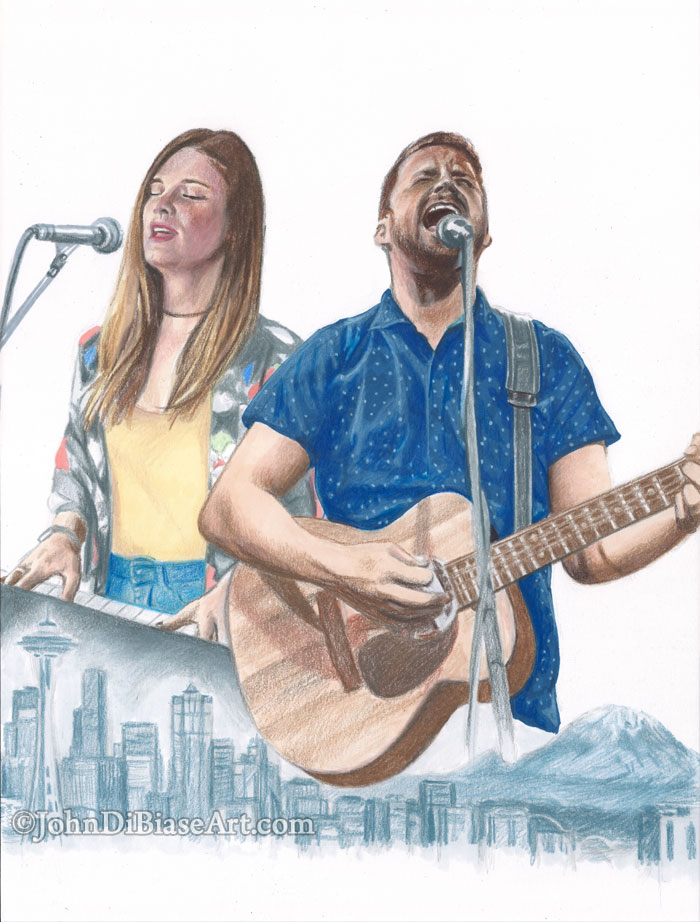 Original Freehand Drawing of Duo Vocal Few for Poster Art – The Artwork ...
