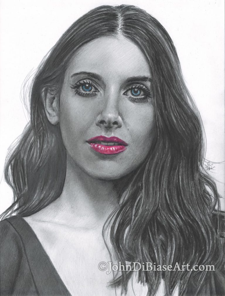 Alison Brie Freehand Graphite and Colored Pencil Portrait – The Artwork ...
