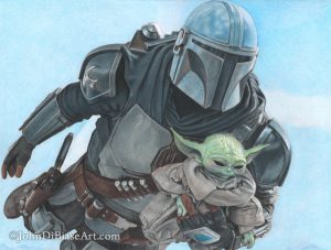 The Mandalorian and Grogu Freehand Colored Pencil and Marker Drawing ...