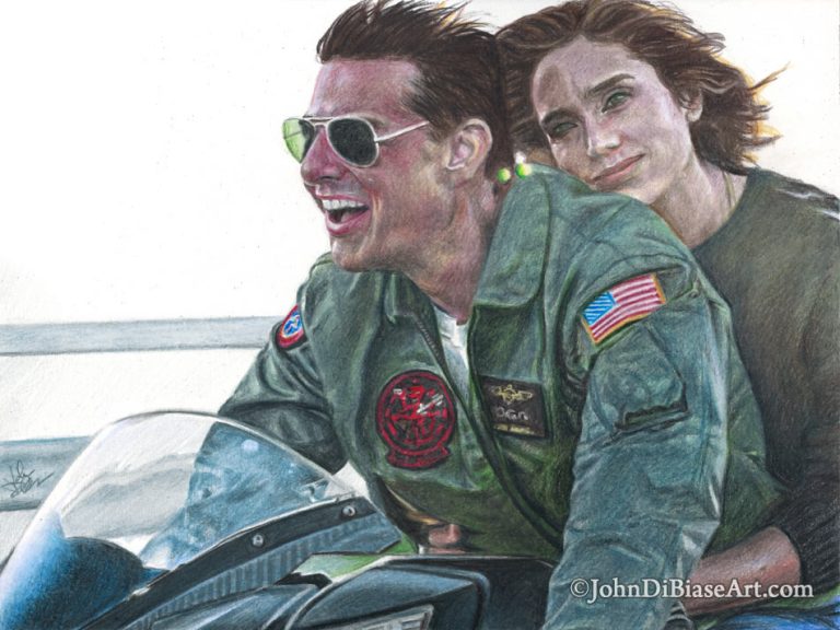Top Gun Maverick Freehand Colored Pencil Drawing – The Artwork of John ...